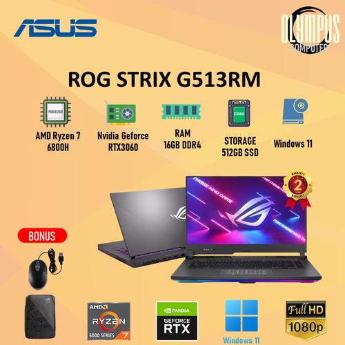 Jual ASUS ROG STRIX G513RM RTX3060 Ryzen 7 6800H 16GB 512SSD W11+OHS ...