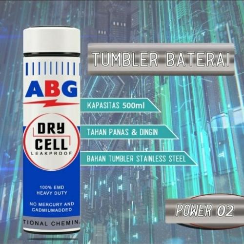 Jual BOTOL MINUM TERMOS MODEL BATERAI 500 ML - ABC HITAM, Tutup Batre ...