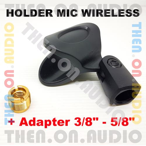 Jual HOLDER MIC WIRELESS ELASTIS + ADAPTER MICROPHONE FOR STAND ...