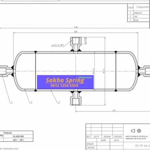 Jual CONDENSATE POT - SEAL POT 3" SUS 316 SCH80 4port ½" NPT(f) 3000psi ...