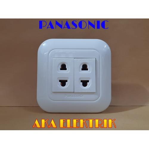 Jual Stop Kontak Double Universal Panasonic Putih Wej78029+Wej10919 ...
