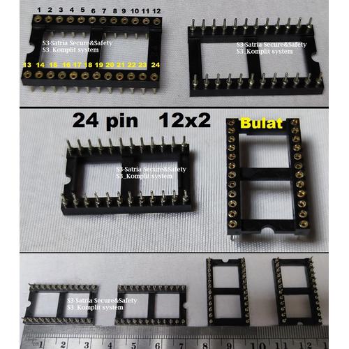 Jual Bulat Socket Ic 24 pin 2x12 Soket 24p 24pin tempat dudukan 12 2 ...