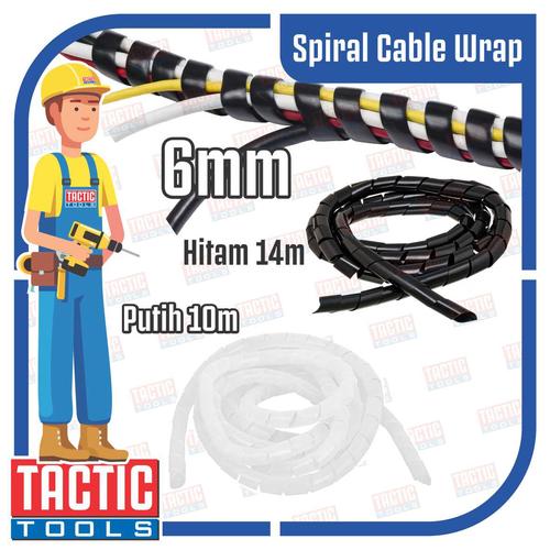 Jual Spiral Cable Wrap Pembungkus & Perapi Kabel 6mm - Hitam 14m - Kota ...