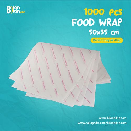 Jual [custom 1000pc] 50x35 Food Paper Wrap / Grease Paper - 1000pc ...