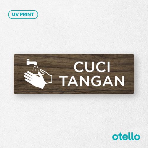 Jual Cuci Tangan Sign Board Kayu Print UV Signage Papan Label Himbauan ...