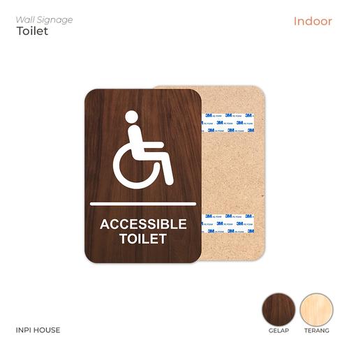 Jual sign toilet difabel - accessible toilet sign - Coklat Terang ...