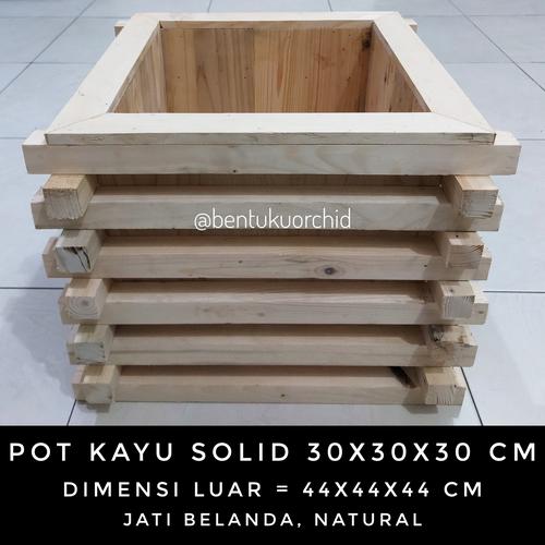 Jual Pot Kayu Solid 30x30x30 cm/ Pot Tanaman Hias - Kota Semarang ...