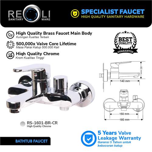 Promo Keran Kran Bathtub Mixer Shower Panas Dingin Chrome Brass REOLI ...