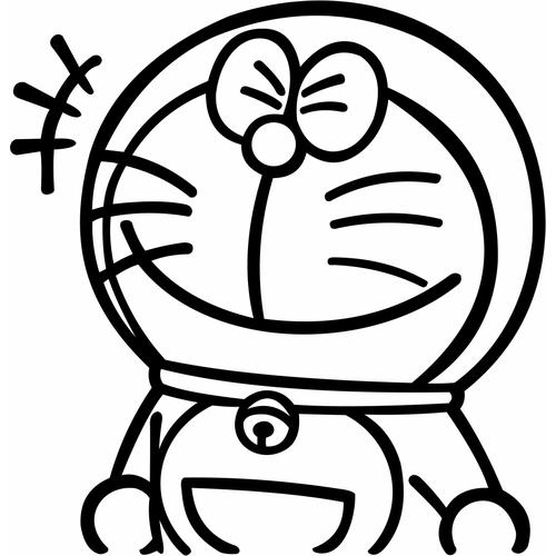 Jual Stiker cutting gambar sketsa doraemon - Hitam - Kota Pasuruan ...