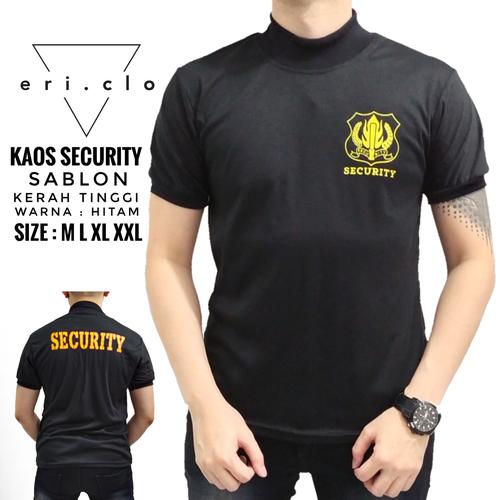 Jual KAOS SECURITY KERAH TINGGI SABLON , BAJU SATPAM KERAH PANJANG ...