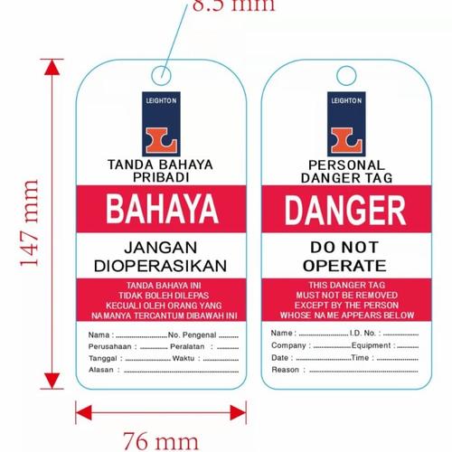Jual Inspection Tags – Self laminated Scaffold Tags & Signs - Jakarta ...