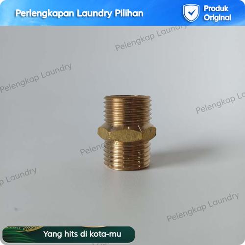 Jual Double Nepel Kuningan 1/2" Double Nepple 1/2 Connector Kran Uap ...