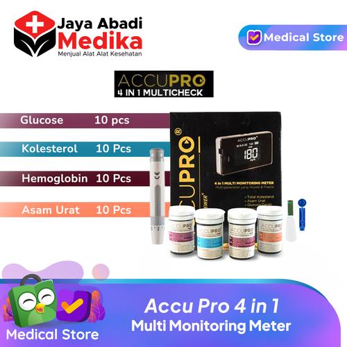 Jual Accu pro 4 in 1 Alat cek darah 4 fungsi gula hb kolesterol asam ...