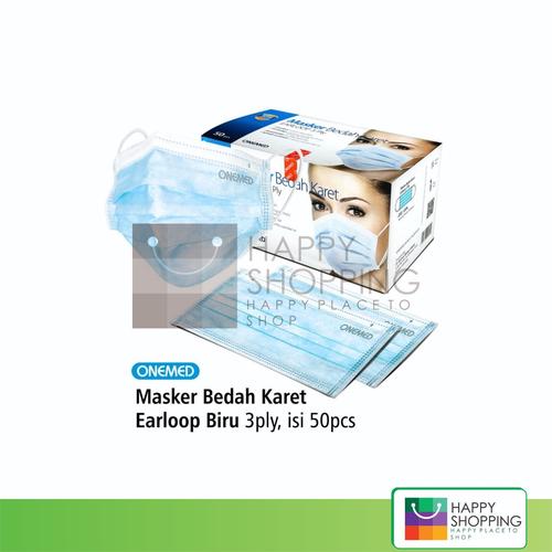 Jual Masker Medis Onemed Earloop 3ply per Box isi 50 pcs - HITAM/25 PCS ...