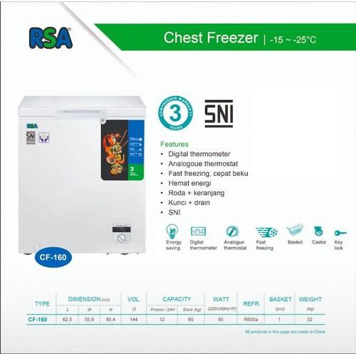 Jual RSA CF160 Chest Freezer RSA CF-160 Freezer Box - Kota Depok - E ...