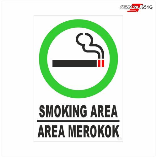 Jual Smoking Area Cutting Stiker Area Merokok Stiker Sign M01 - A5 ...