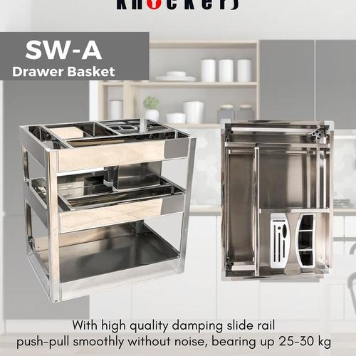 Jual knockers drawer basket SW-400A stainles sus304 rak lemari piring ...
