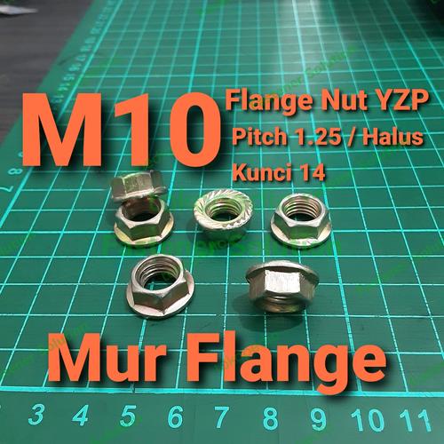 Jual Flange Nut / Mur Flange M10 Kuning Pitch 1.25 Drat halus - Kota ...
