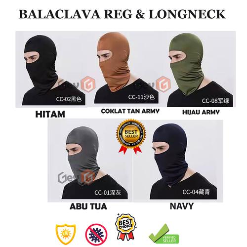Jual Masker Ninja Balaclava Full Face Hitam Polos - Balacv REG, IJO ...