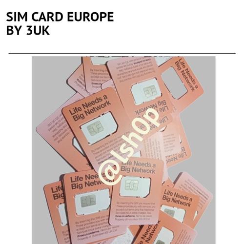 Jual SIM CARD EUROPE 3 UK KUOTA 12 GB - 30 DAYS - 12gb - Jakarta Barat ...