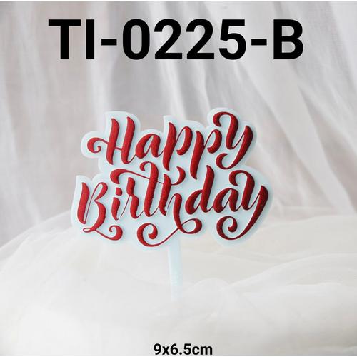 Jual Logo GR-TI0225-B HBD Red Cake Topper - Kota Bandung - Bake Plus | Tokopedia