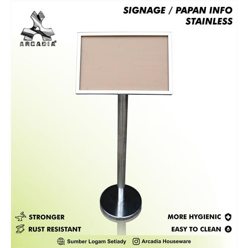 Jual Signage A2 Stainless Steel, dengan tiang - Jakarta Barat ...