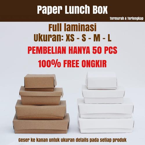 Jual PAPER LUNCH BOX UKURAN XS S M L XL FULL LAMINASI FOOD GRADE ...