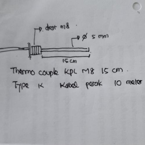 Jual SENSOR PANAS THERMOCOUPLE KPL M8 15CM TYPE K ( CA ) KABEL PERAK ...