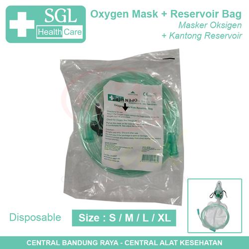 Jual SGL Oxygen Mask + Reservoir Bag | Masker Oksigen + Kantong ...