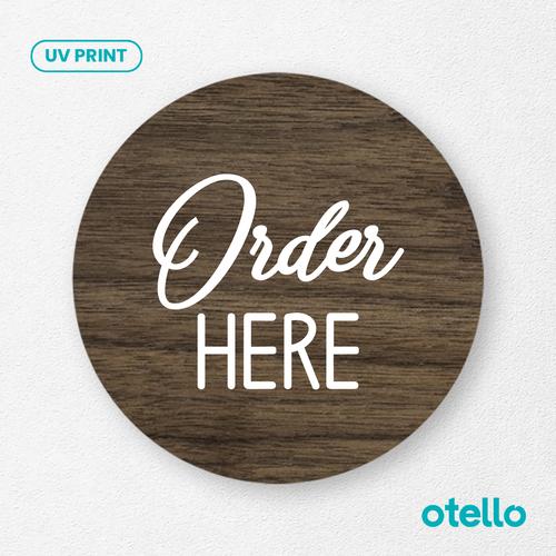 Jual Signage Order Here Sign Board Kayu Wooden Papan Tempel Toko Resto ...