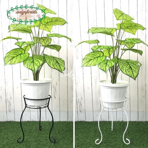 Jual Pohon Hias Calladium X18 Artificial Pot Plastik Standing Besi ...