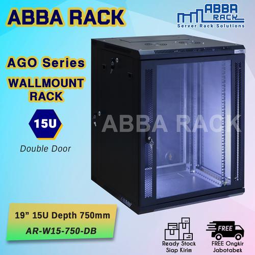 Jual ABBA-AGO Series Wallmount 19" 15U depth 750mm (Double Door), Black ...