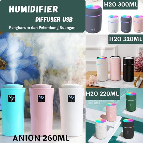 Promo H2O Humidifier Usb Air Diffuser 300 ml Purifier Pelembab Udara ...