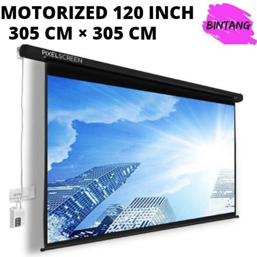 Jual Screen Projector PIXEL Motorized 120" Layar Proyektor Elektrik ...
