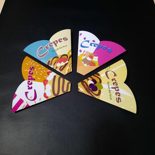 Jual Dus Kemasan Kertas Bungkus Crepes Waffle Croffle Paper Wrap ...
