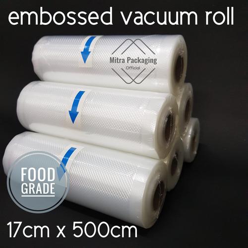 Jual Plastik Vakum Vacum 5 Meter Emboss Roll 17x500 – Food Vacuum bag ...