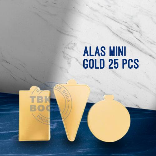 Jual Alas Cake Mini Gold ( 25 pcs ) Persegi Segitiga Bulat Kue Tatakan ...