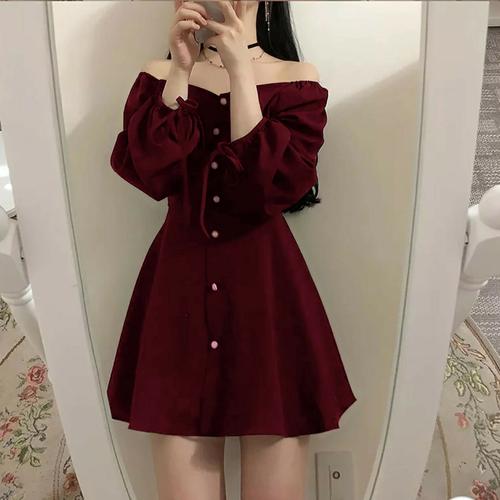 Jual MINI DRESS POLOS SIMPLE SABRINA KANCING MERAH MAROON GWEN NIDA ...