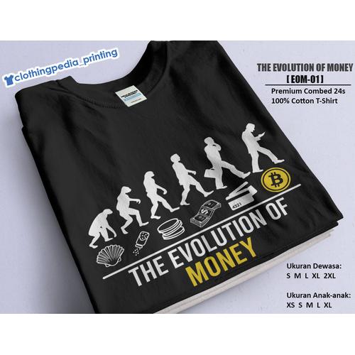 Jual Kaos The Evolution of Money Bitcoin Crypto Coin Cryptocurrency T ...