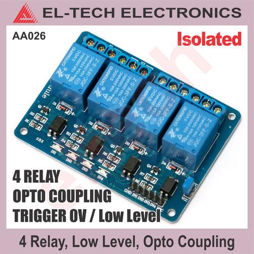 Jual RELAY Modul Switch Isolated Opto Coupling 4 Channel 5V 12V 24V ...