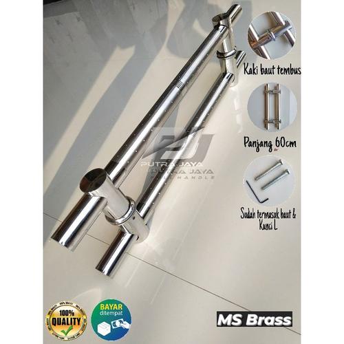 Jual handle pintu rumah bulat mewah 100cm 120cm gagang baut tembus ...
