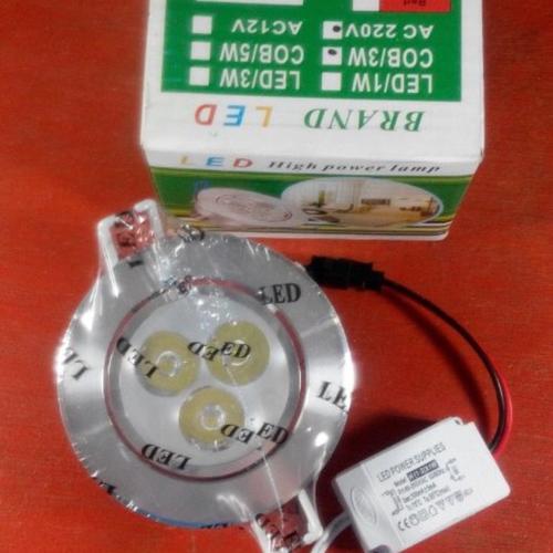 Jual Downlight led 3 mata 3 watt / led panel 3w 3 watt / lampu led ...