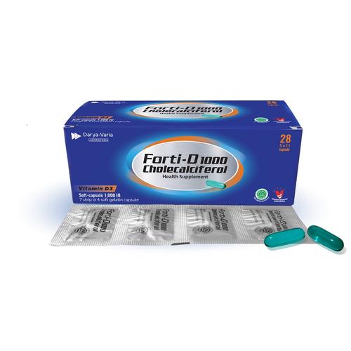 Jual FORTI D 1000 BOX ISI 28 KAPSUL - Vitamin D3 1000 IU - Kota Bandung ...