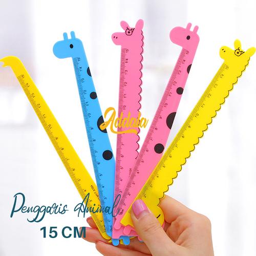 Jual Penggaris Anak Plastik 15cm Karakter Hewan Lucu/ Animal Ruler ...