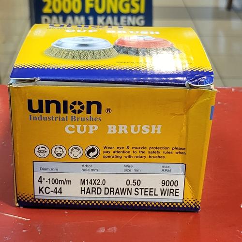 Jual Cup Brush Union Hard Drawn Steel Wire 100 mm Sikat Mangkok Kepang ...