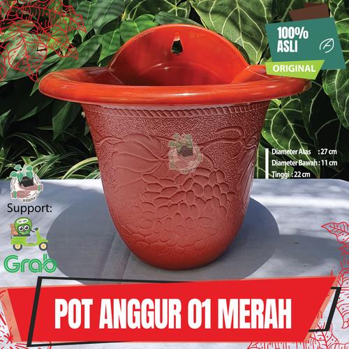 Jual Pot Bunga Tempel Dinding Motif Anggur 01 27cm Bahan Tebal ...