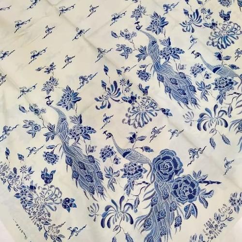 Jual KAIN BATIK LAWEYAN SOLO MOTIF BURUNG MERAK AWAN BIRU CODE 199 ...