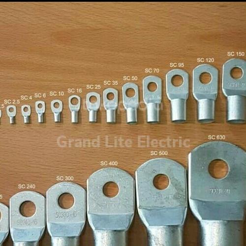 Jual Cable lug /skun kabel SC-25 lubang baut 6,8,10,12 tembaga SC 25-6 ...