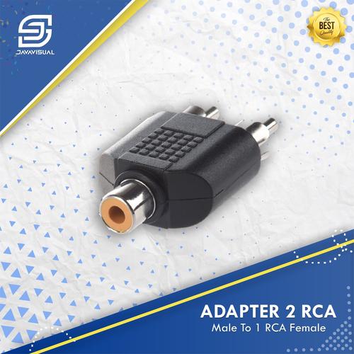 Jual Dual 2 RCA Male Plug to 1 x RCA Female Socket RCA AV Adapter ...