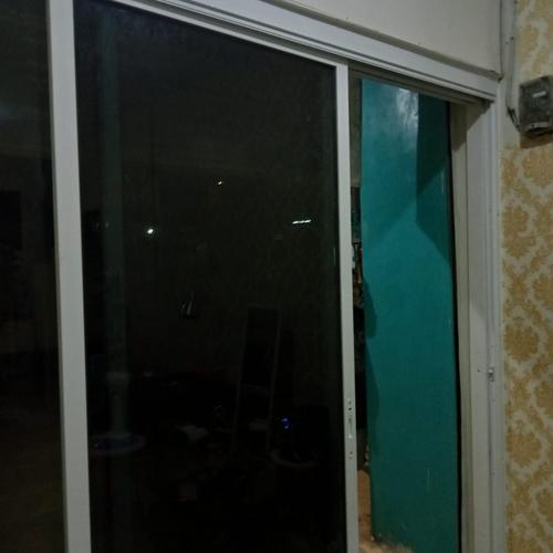 Jual kusen aluminium 3 in putih, 1 pintu sliding, kaca riben 5 mm ...